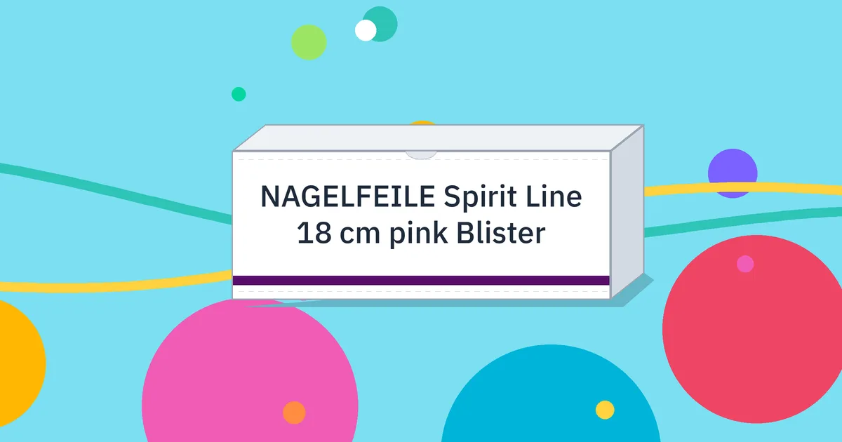 Symbolbild: Packung mit der Aufschrift NAGELFEILE Spirit Line 18 cm pink Blister (PZN 01581068) – Verfügbarkeit und Bezug in Apotheken in Frankfurt am Main