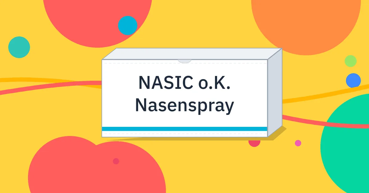 Symbolbild: Packung mit der Aufschrift NASIC o.K. Nasenspray (PZN 02882760) – Verfügbarkeit und Bezug in Apotheken in Frankfurt am Main