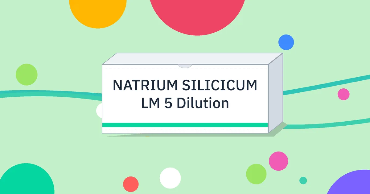 Symbolbild: Packung mit der Aufschrift NATRIUM SILICICUM LM 5 Dilution (PZN 12966788) – Verfügbarkeit und Bezug in Apotheken in Frankfurt am Main