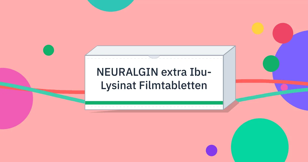 Symbolbild: Packung mit der Aufschrift NEURALGIN extra Ibu-Lysinat Filmtabletten (PZN 19344570) – Verfügbarkeit und Bezug in Apotheken in Frankfurt am Main