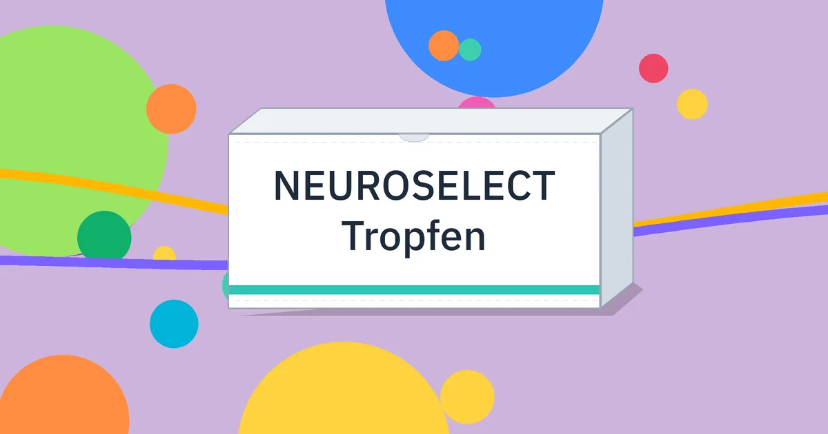 Symbolbild: Packung mit der Aufschrift NEUROSELECT Tropfen (PZN 00834863) – Verfügbarkeit und Bezug in Apotheken in Frankfurt am Main