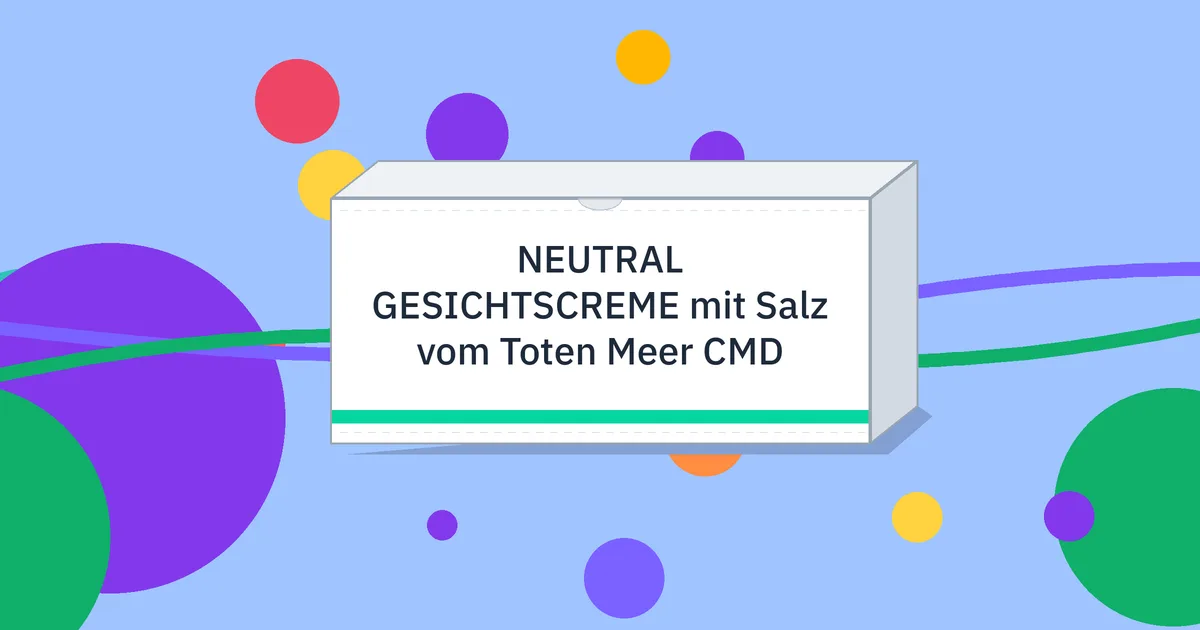Symbolbild: Packung mit der Aufschrift NEUTRAL GESICHTSCREME mit Salz vom Toten Meer CMD (PZN 10034655) – Verfügbarkeit und Bezug in Apotheken in Frankfurt am Main