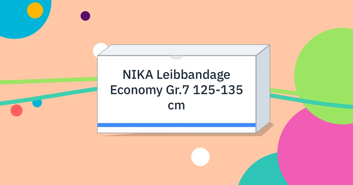 Symbolbild: Packung mit der Aufschrift NIKA Leibbandage Economy Gr.7 125-135 cm (PZN 18172285) – Verfügbarkeit und Bezug in Apotheken in Frankfurt am Main
