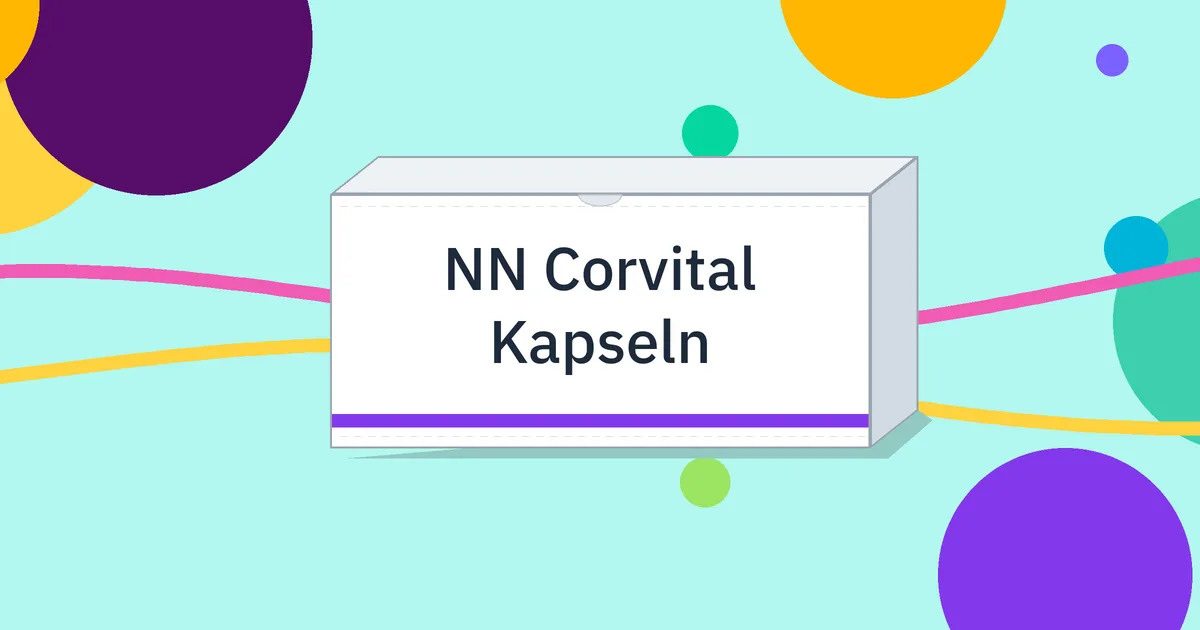 Symbolbild: Packung mit der Aufschrift NN Corvital Kapseln (PZN 19817608) – Verfügbarkeit und Bezug in Apotheken in Frankfurt am Main