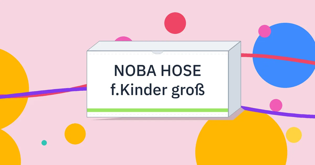 Symbolbild: Packung mit der Aufschrift NOBA HOSE f.Kinder groß (PZN 00031839) – Verfügbarkeit und Bezug in Apotheken in Frankfurt am Main