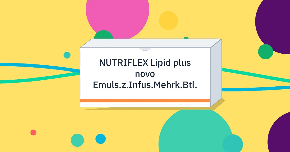 Symbolbild: Packung mit der Aufschrift NUTRIFLEX Lipid plus novo Emuls.z.Infus.Mehrk.Btl. (PZN 09941359) – Verfügbarkeit und Bezug in Apotheken in Frankfurt am Main