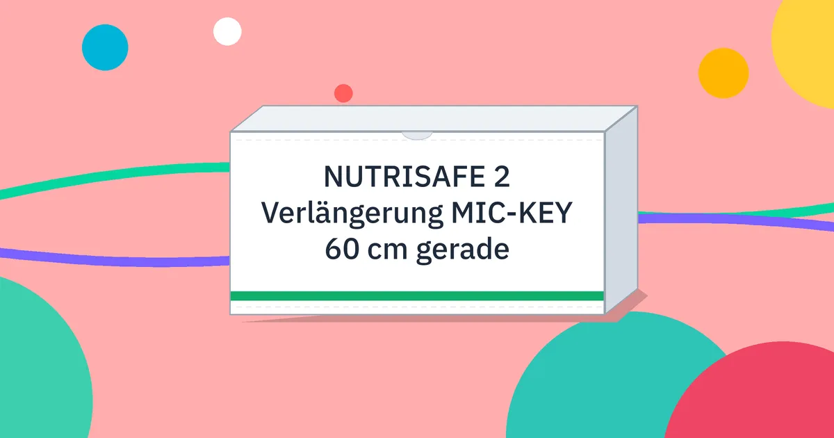 Symbolbild: Packung mit der Aufschrift NUTRISAFE 2 Verlängerung MIC-KEY 60 cm gerade (PZN 09918194) – Verfügbarkeit und Bezug in Apotheken in Frankfurt am Main