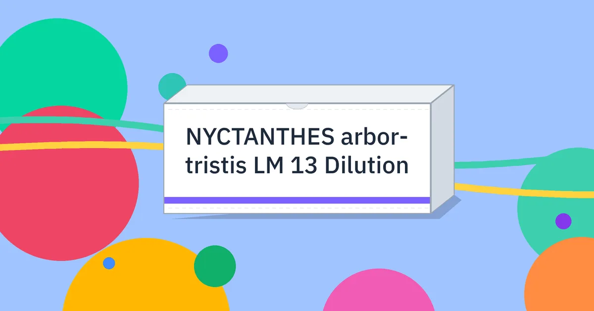 Symbolbild: Packung mit der Aufschrift NYCTANTHES arbor-tristis LM 13 Dilution (PZN 13620980) – Verfügbarkeit und Bezug in Apotheken in Frankfurt am Main