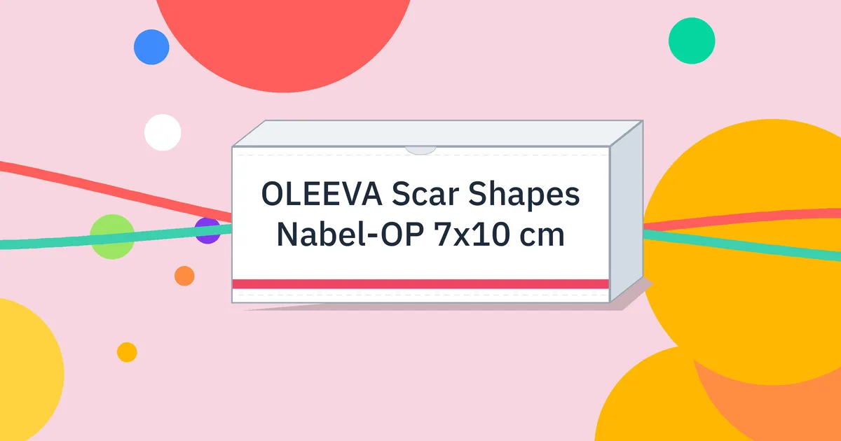 Symbolbild: Packung mit der Aufschrift OLEEVA Scar Shapes Nabel-OP 7x10 cm (PZN 11577961) – Verfügbarkeit und Bezug in Apotheken in Frankfurt am Main