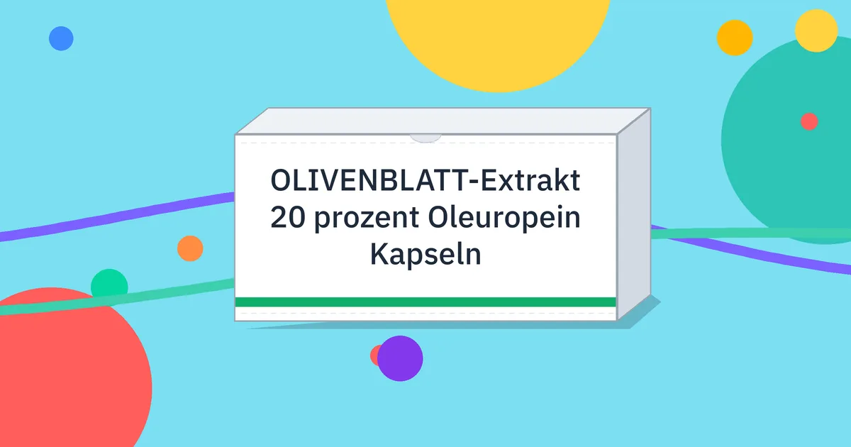 Symbolbild: Packung mit der Aufschrift OLIVENBLATT-Extrakt 20 prozent Oleuropein Kapseln (PZN 12546193) – Verfügbarkeit und Bezug in Apotheken in Frankfurt am Main