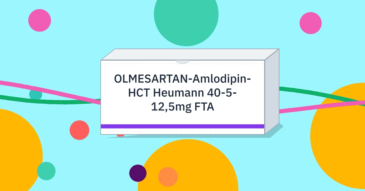 Symbolbild: Packung mit der Aufschrift OLMESARTAN-Amlodipin-HCT Heumann 40-5-12,5mg FTA (PZN 15580345) – Verfügbarkeit und Bezug in Apotheken in Frankfurt am Main