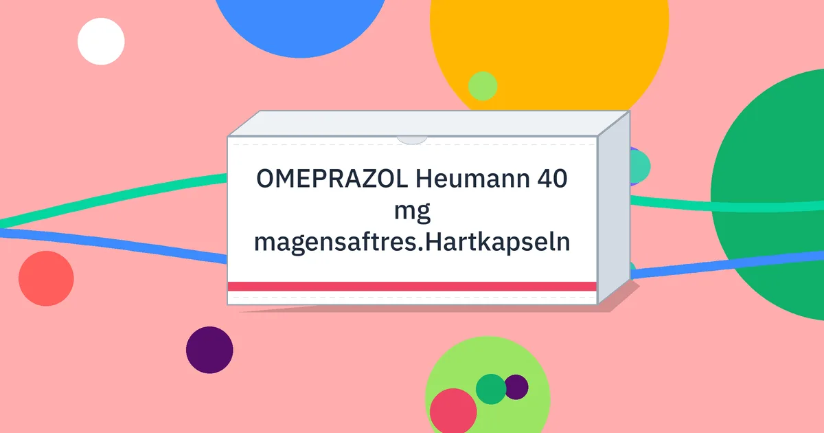 Symbolbild: Packung mit der Aufschrift OMEPRAZOL Heumann 40 mg magensaftres.Hartkapseln (PZN 01715617) – Verfügbarkeit und Bezug in Apotheken in Frankfurt am Main