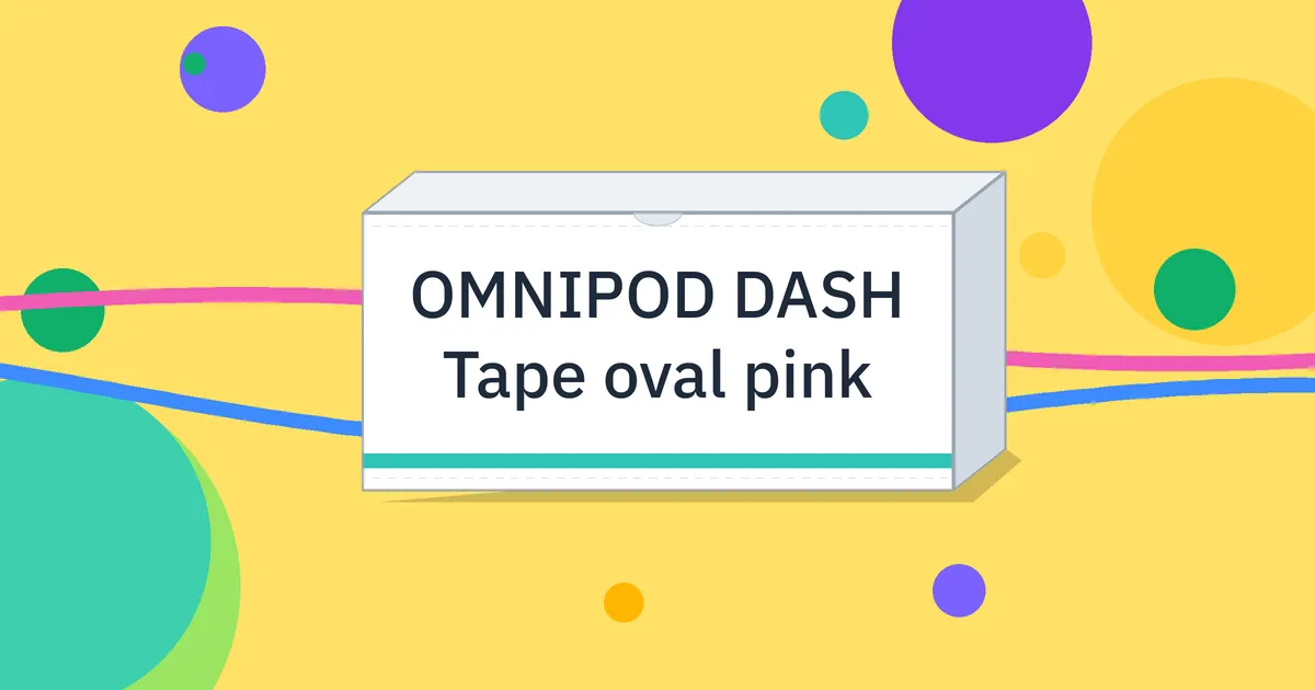 Symbolbild: Packung mit der Aufschrift OMNIPOD DASH Tape oval pink (PZN 18178833) – Verfügbarkeit und Bezug in Apotheken in Frankfurt am Main