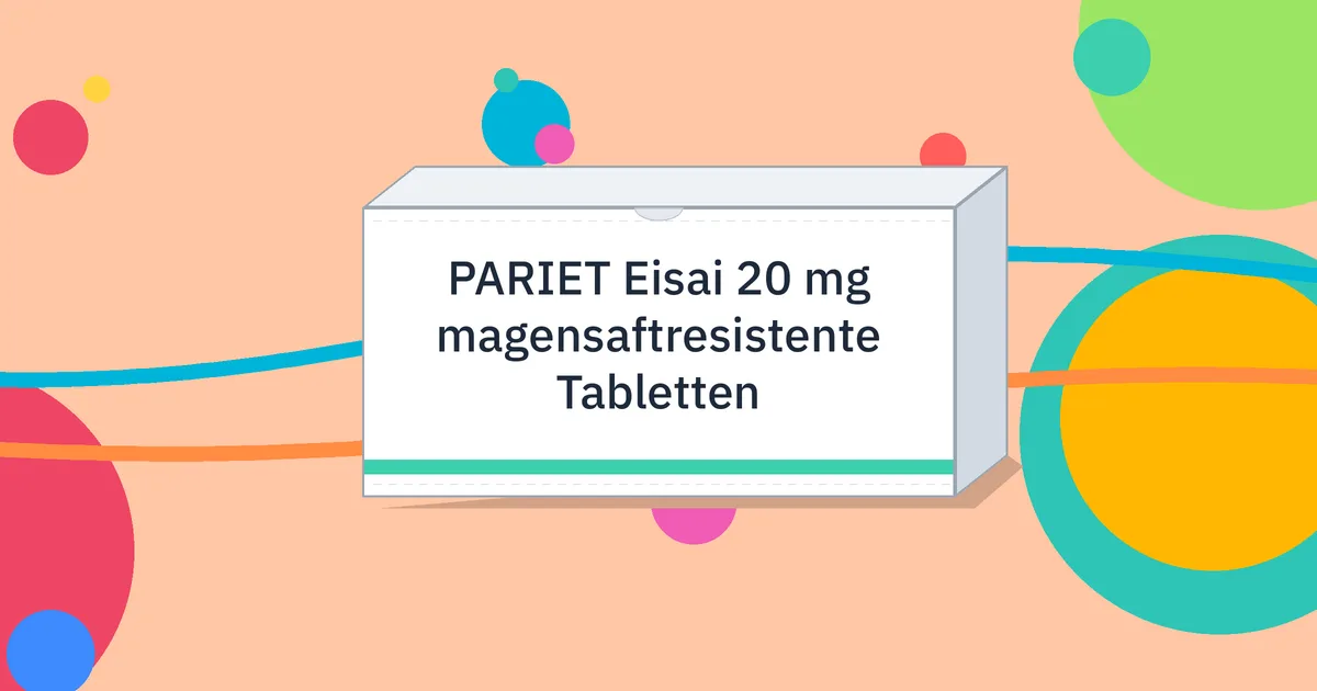 Symbolbild: Packung mit der Aufschrift PARIET Eisai 20 mg magensaftresistente Tabletten (PZN 03743345) – Verfügbarkeit und Bezug in Apotheken in Frankfurt am Main