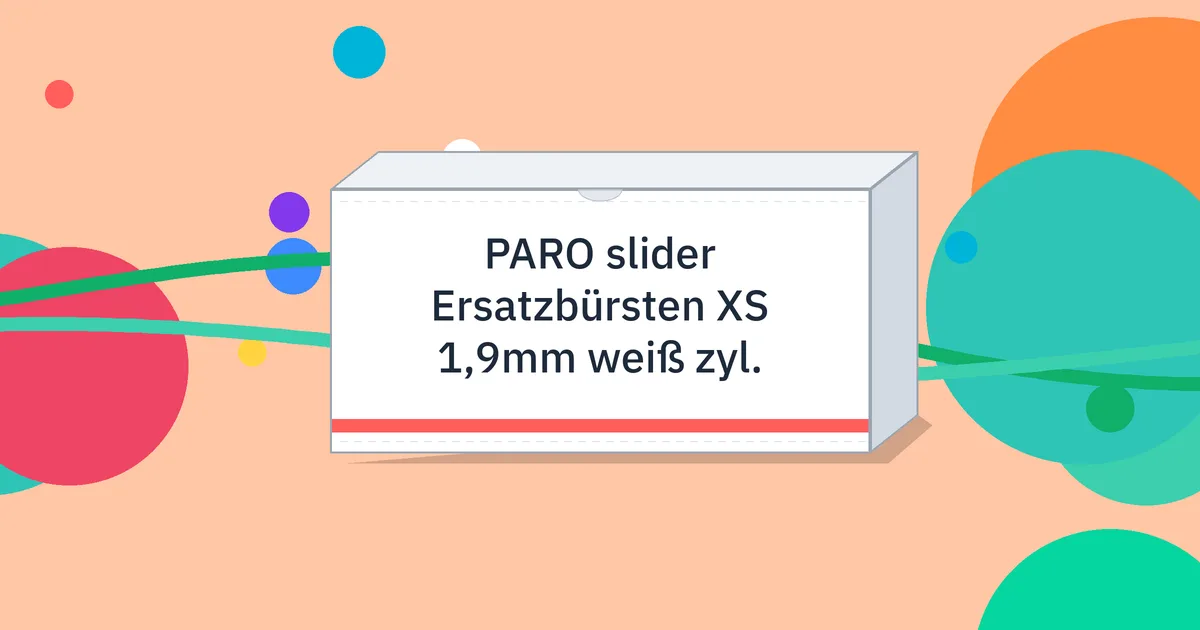 Symbolbild: Packung mit der Aufschrift PARO slider Ersatzbürsten XS 1,9mm weiß zyl. (PZN 17373030) – Verfügbarkeit und Bezug in Apotheken in Frankfurt am Main