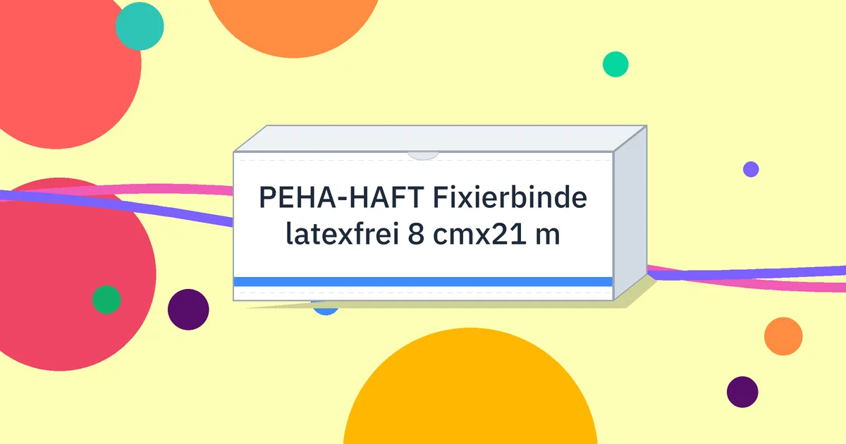 Symbolbild: Packung mit der Aufschrift PEHA-HAFT Fixierbinde latexfrei 8 cmx21 m (PZN 18105774) – Verfügbarkeit und Bezug in Apotheken in Frankfurt am Main