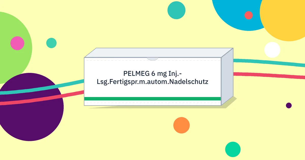 Symbolbild: Packung mit der Aufschrift PELMEG 6 mg Inj.-Lsg.Fertigspr.m.autom.Nadelschutz (PZN 19863778) – Verfügbarkeit und Bezug in Apotheken in Frankfurt am Main