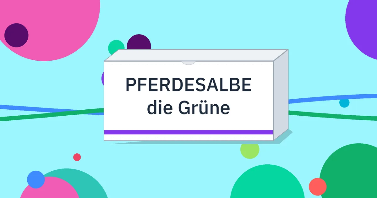Symbolbild: Packung mit der Aufschrift PFERDESALBE die Grüne (PZN 10744546) – Verfügbarkeit und Bezug in Apotheken in Frankfurt am Main