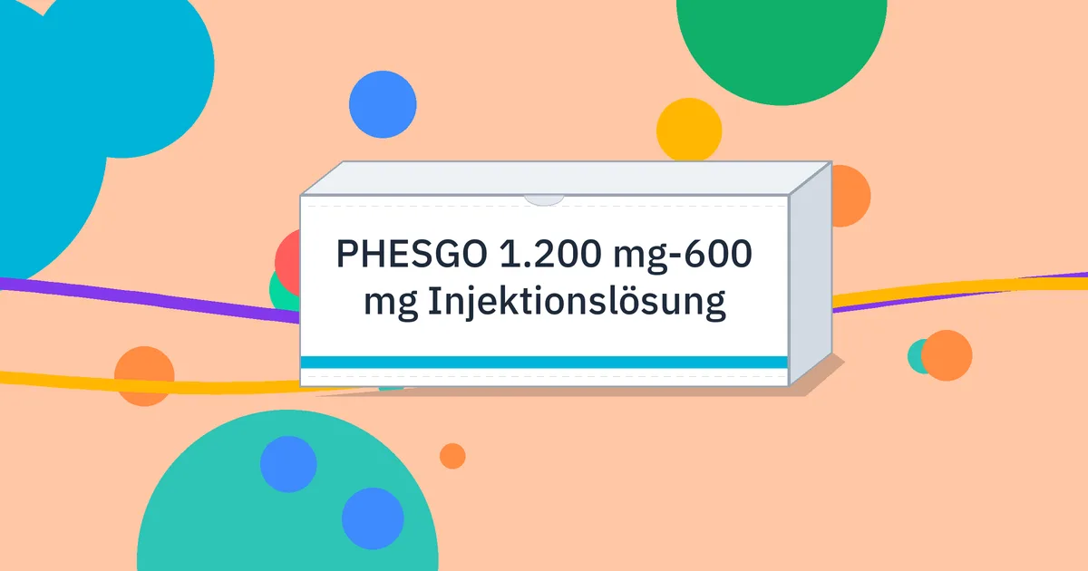 Symbolbild: Packung mit der Aufschrift PHESGO 1.200 mg-600 mg Injektionslösung (PZN 19387243) – Verfügbarkeit und Bezug in Apotheken in Frankfurt am Main