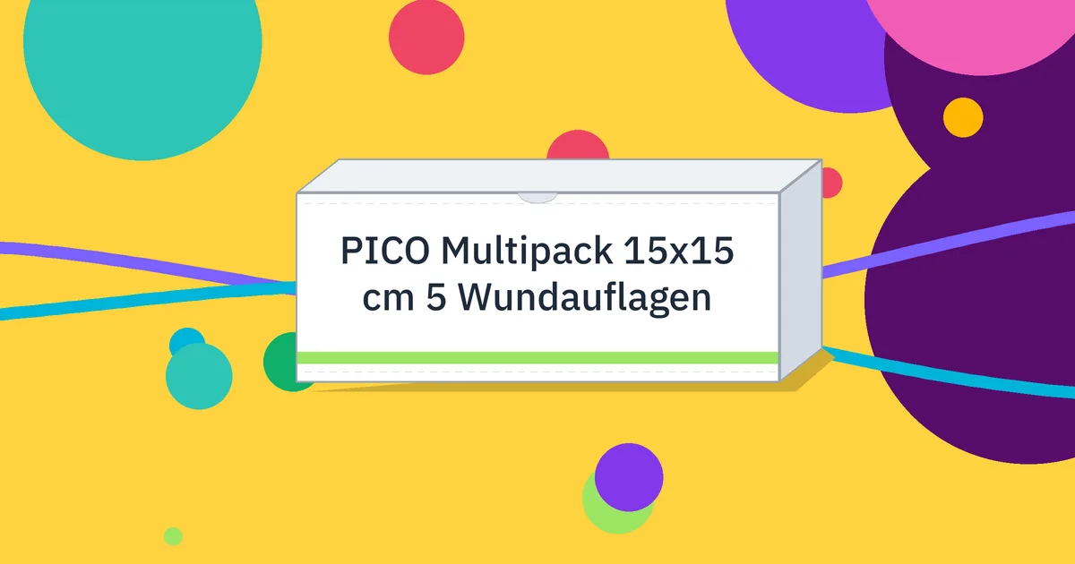 Symbolbild: Packung mit der Aufschrift PICO Multipack 15x15 cm 5 Wundauflagen (PZN 13355288) – Verfügbarkeit und Bezug in Apotheken in Frankfurt am Main
