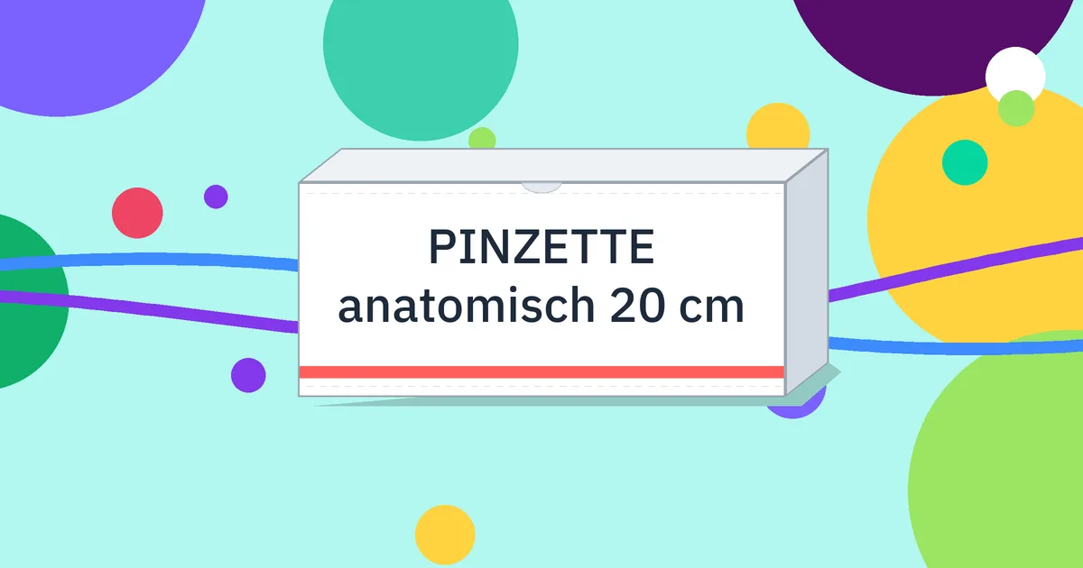 Symbolbild: Packung mit der Aufschrift PINZETTE anatomisch 20 cm (PZN 04845935) – Verfügbarkeit und Bezug in Apotheken in Frankfurt am Main