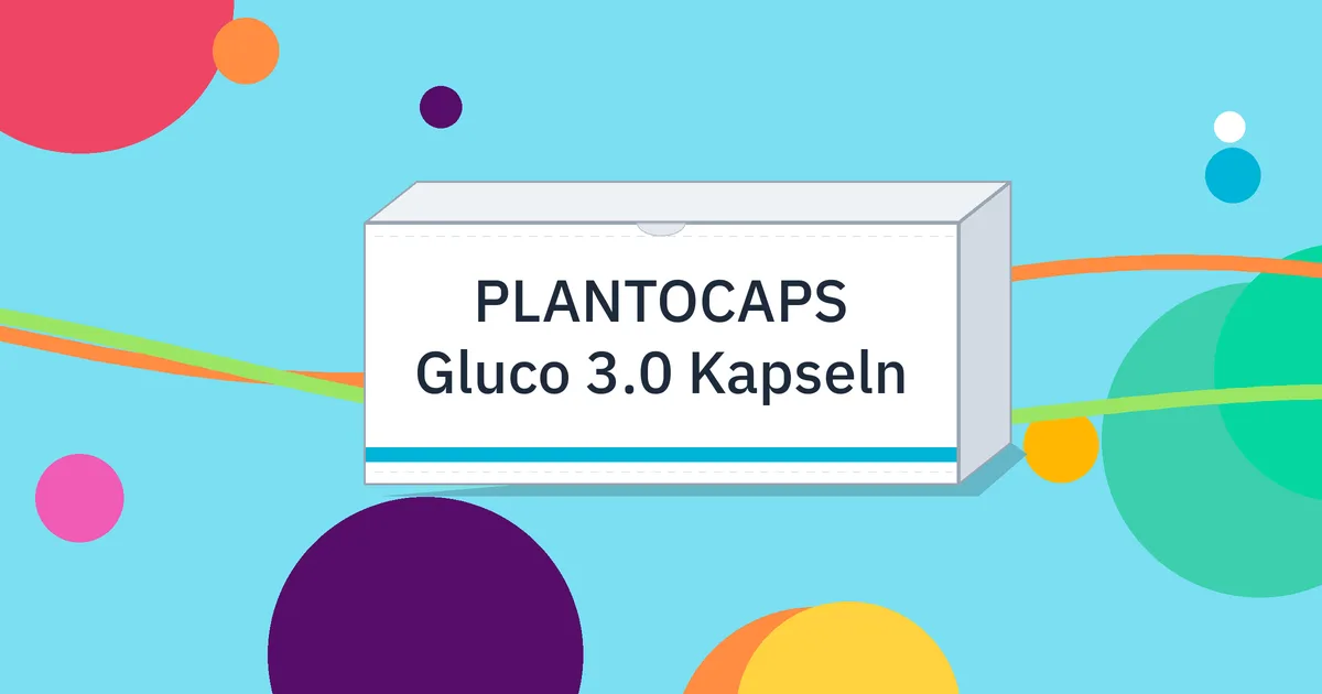 Symbolbild: Packung mit der Aufschrift PLANTOCAPS Gluco 3.0 Kapseln (PZN 13974910) – Verfügbarkeit und Bezug in Apotheken in Frankfurt am Main