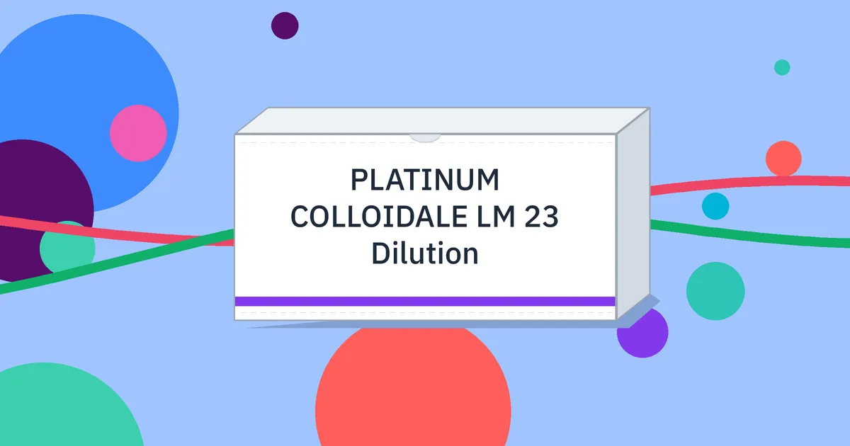 Symbolbild: Packung mit der Aufschrift PLATINUM COLLOIDALE LM 23 Dilution (PZN 13038033) – Verfügbarkeit und Bezug in Apotheken in Frankfurt am Main