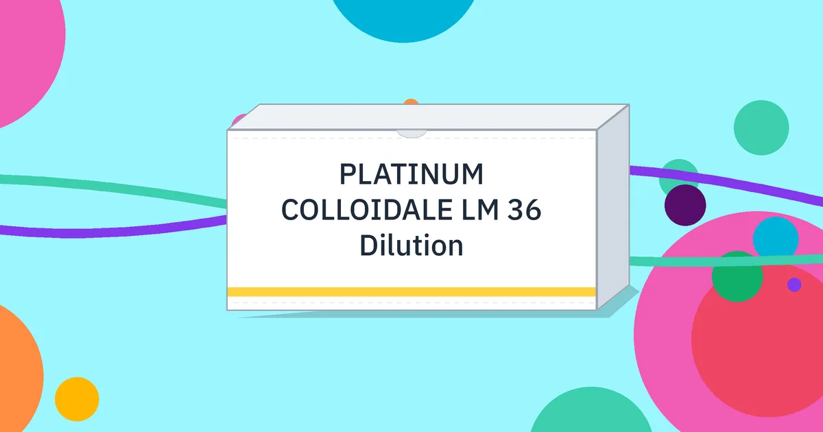 Symbolbild: Packung mit der Aufschrift PLATINUM COLLOIDALE LM 36 Dilution (PZN 13038174) – Verfügbarkeit und Bezug in Apotheken in Frankfurt am Main