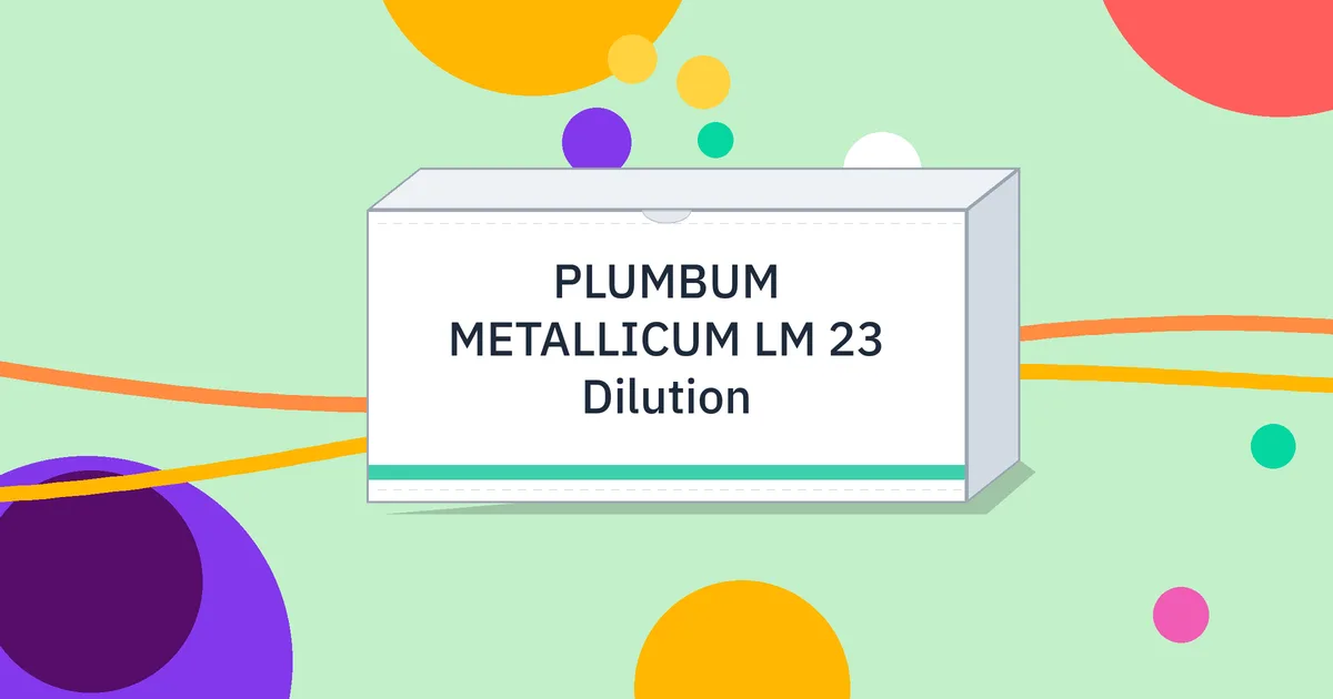 Symbolbild: Packung mit der Aufschrift PLUMBUM METALLICUM LM 23 Dilution (PZN 13041259) – Verfügbarkeit und Bezug in Apotheken in Frankfurt am Main