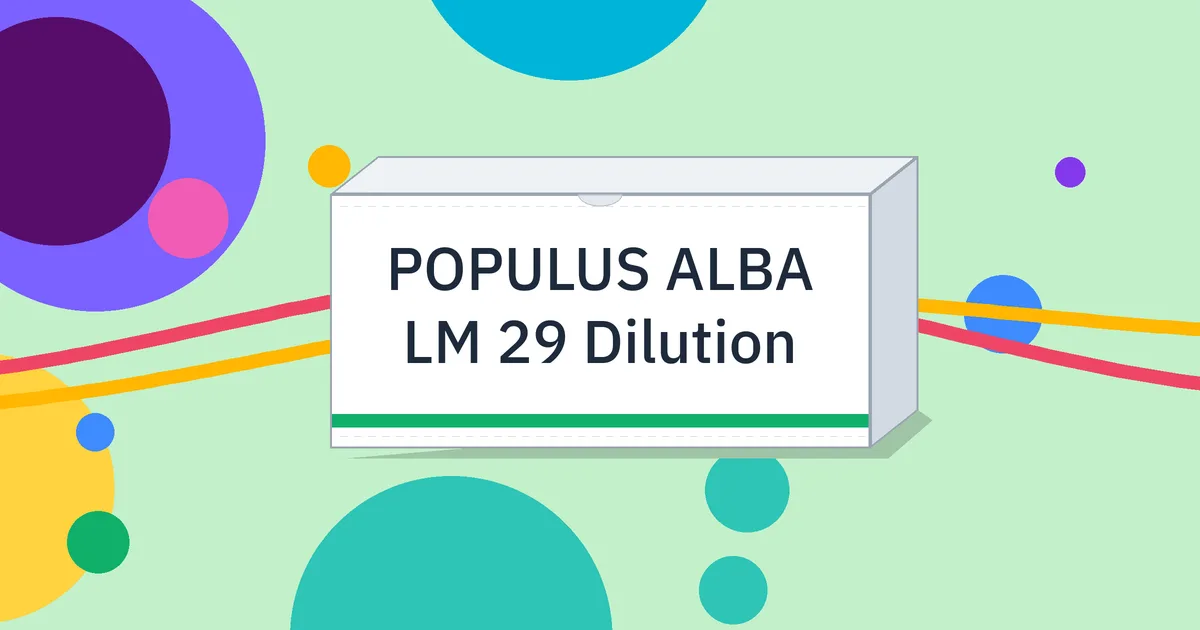 Symbolbild: Packung mit der Aufschrift POPULUS ALBA LM 29 Dilution (PZN 13664003) – Verfügbarkeit und Bezug in Apotheken in Frankfurt am Main