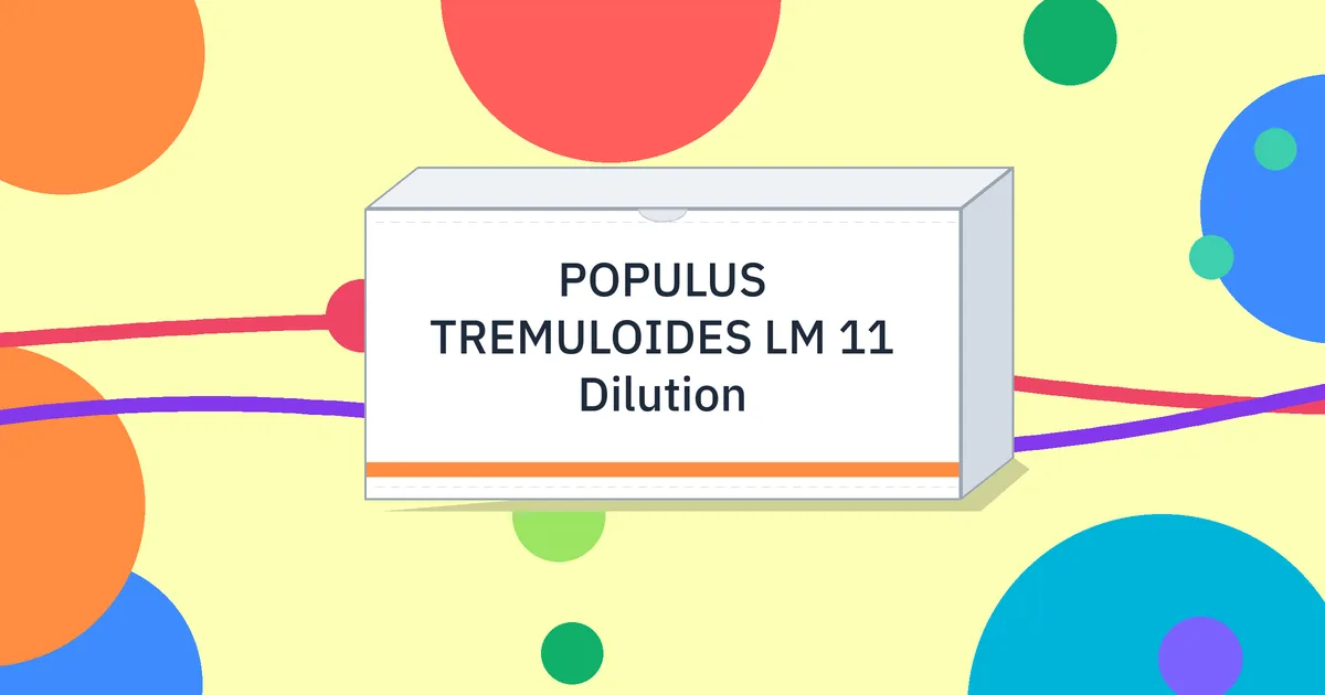 Symbolbild: Packung mit der Aufschrift POPULUS TREMULOIDES LM 11 Dilution (PZN 13664730) – Verfügbarkeit und Bezug in Apotheken in Frankfurt am Main