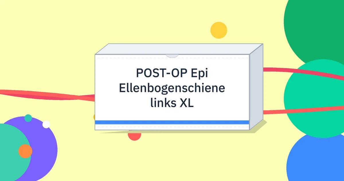 Symbolbild: Packung mit der Aufschrift POST-OP Epi Ellenbogenschiene links XL (PZN 17849946) – Verfügbarkeit und Bezug in Apotheken in Frankfurt am Main