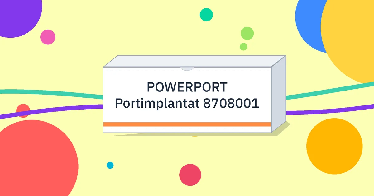 Symbolbild: Packung mit der Aufschrift POWERPORT Portimplantat 8708001 (PZN 01717042) – Verfügbarkeit und Bezug in Apotheken in Frankfurt am Main