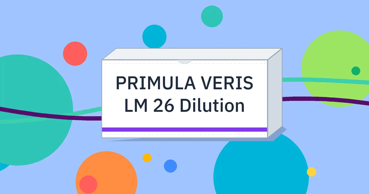 Symbolbild: Packung mit der Aufschrift PRIMULA VERIS LM 26 Dilution (PZN 13667674) – Verfügbarkeit und Bezug in Apotheken in Frankfurt am Main