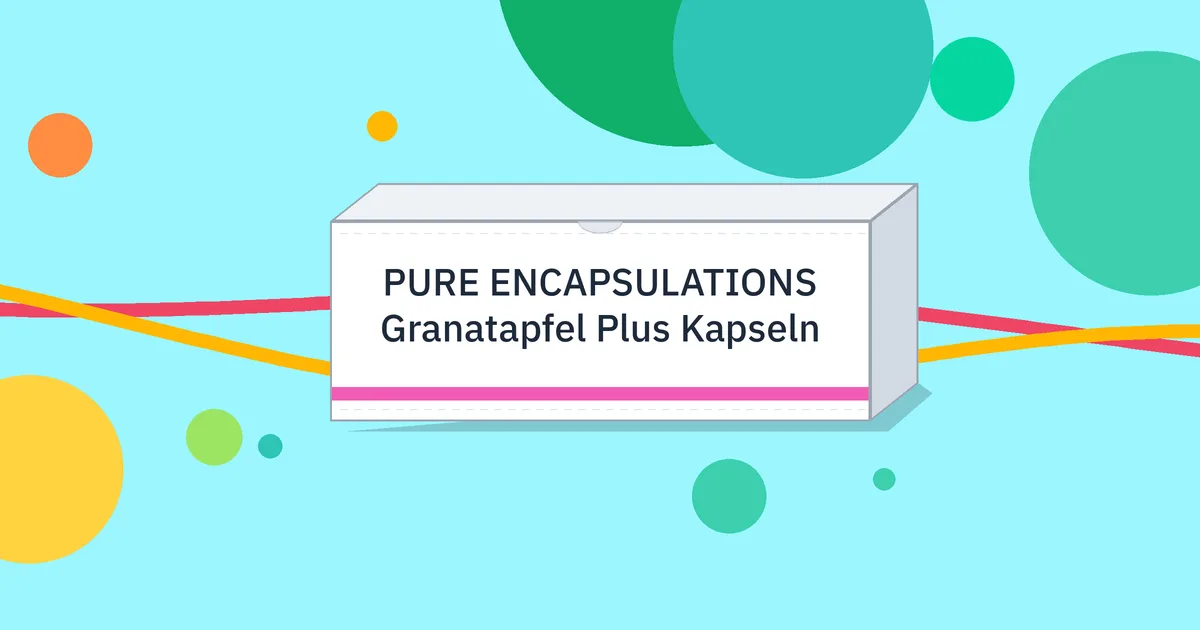 Symbolbild: Packung mit der Aufschrift PURE ENCAPSULATIONS Granatapfel Plus Kapseln (PZN 05134716) – Verfügbarkeit und Bezug in Apotheken in Frankfurt am Main