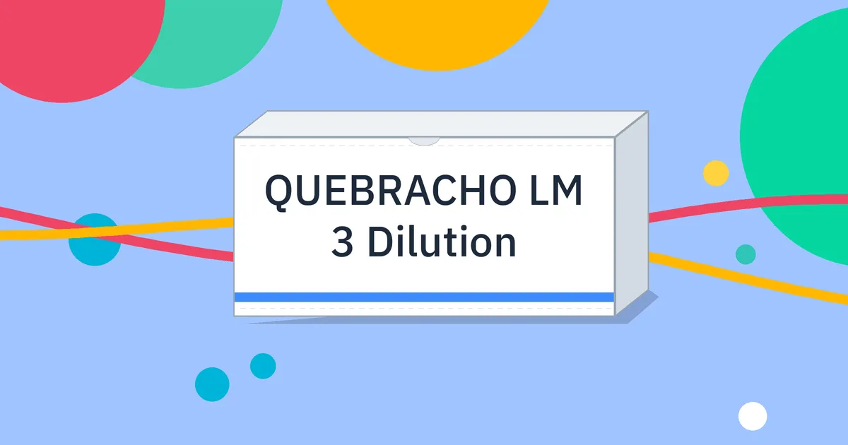 Symbolbild: Packung mit der Aufschrift QUEBRACHO LM 3 Dilution (PZN 13673551) – Verfügbarkeit und Bezug in Apotheken in Frankfurt am Main