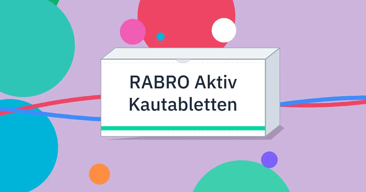 Symbolbild: Packung mit der Aufschrift RABRO Aktiv Kautabletten (PZN 12366841) – Verfügbarkeit und Bezug in Apotheken in Frankfurt am Main