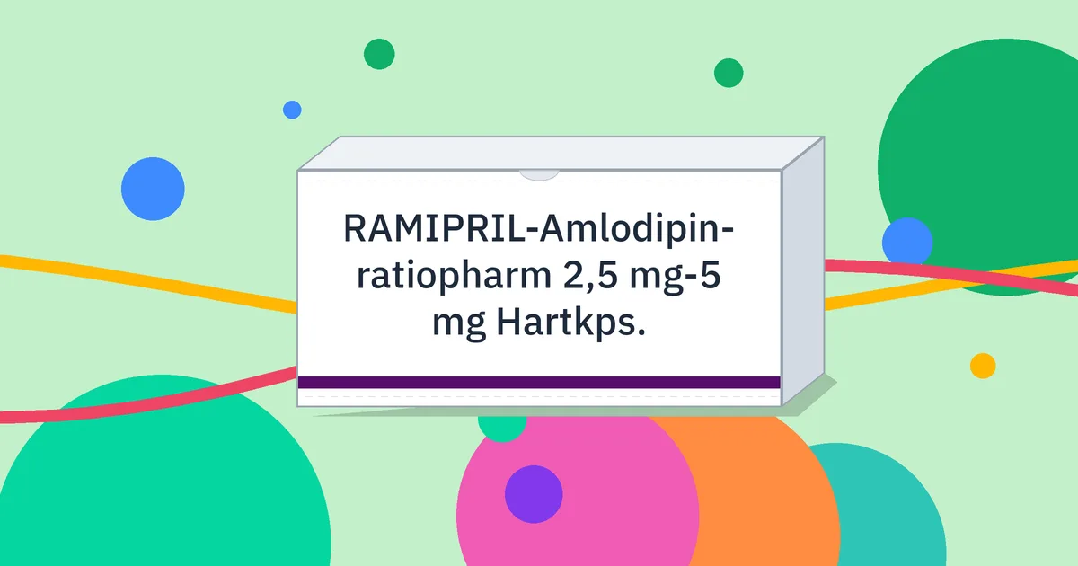 Symbolbild: Packung mit der Aufschrift RAMIPRIL-Amlodipin-ratiopharm 2,5 mg-5 mg Hartkps. (PZN 13752718) – Verfügbarkeit und Bezug in Apotheken in Frankfurt am Main