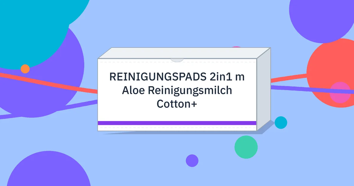 Symbolbild: Packung mit der Aufschrift REINIGUNGSPADS 2in1 m Aloe Reinigungsmilch Cotton+ (PZN 19522445) – Verfügbarkeit und Bezug in Apotheken in Frankfurt am Main