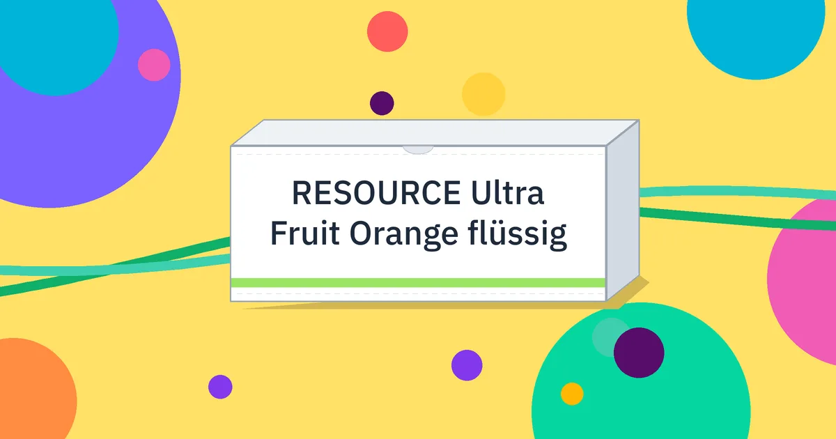 Symbolbild: Packung mit der Aufschrift RESOURCE Ultra Fruit Orange flüssig (PZN 19797797) – Verfügbarkeit und Bezug in Apotheken in Frankfurt am Main