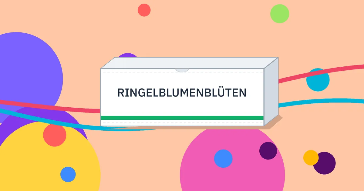Symbolbild: Packung mit der Aufschrift RINGELBLUMENBLÜTEN (PZN 08465945) – Verfügbarkeit und Bezug in Apotheken in Frankfurt am Main