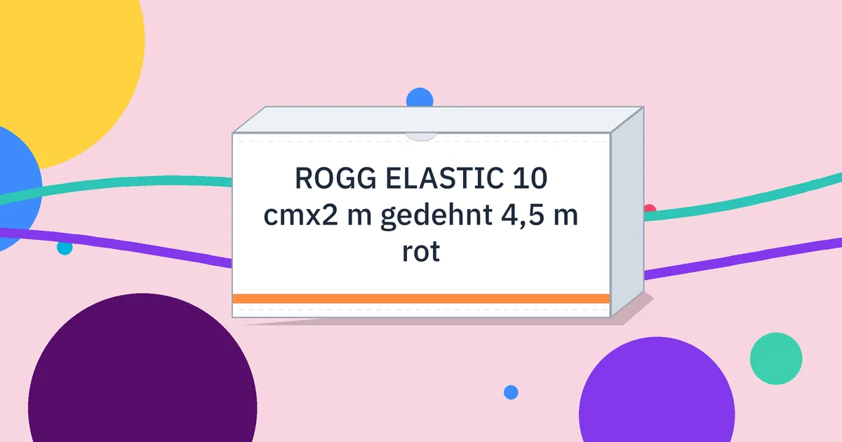 Symbolbild: Packung mit der Aufschrift ROGG ELASTIC 10 cmx2 m gedehnt 4,5 m rot (PZN 15301322) – Verfügbarkeit und Bezug in Apotheken in Frankfurt am Main