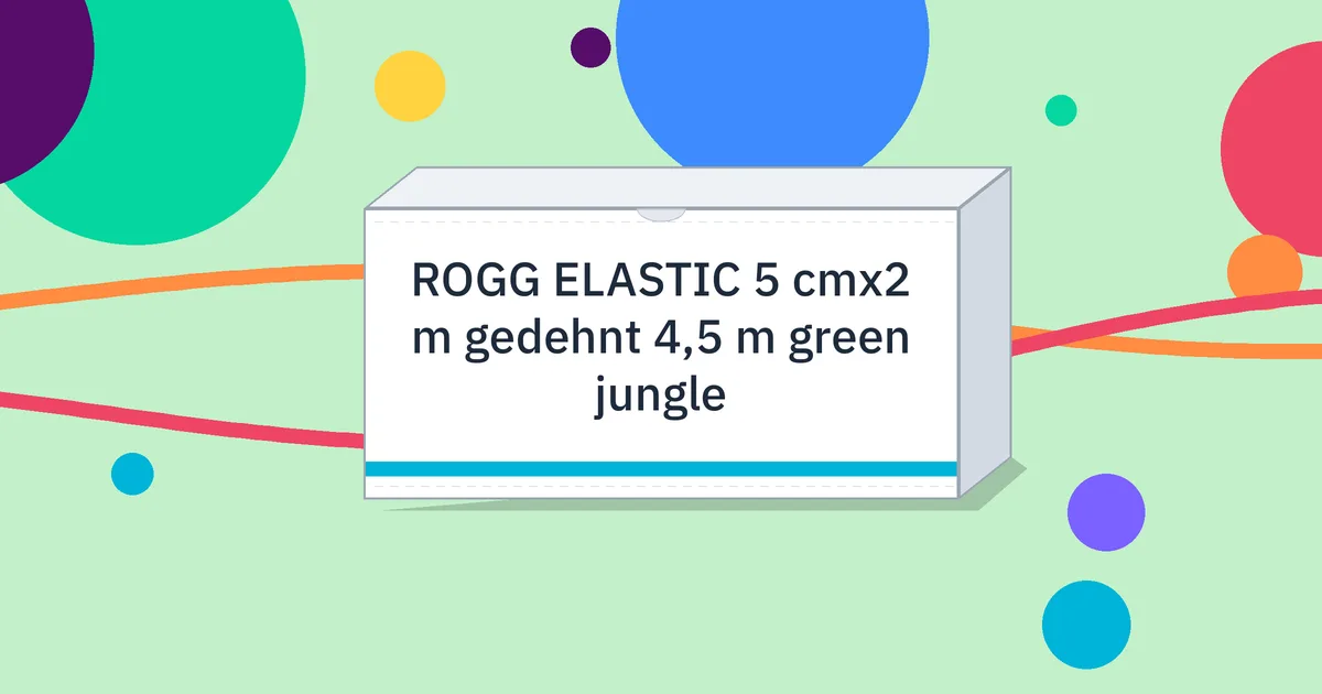 Symbolbild: Packung mit der Aufschrift ROGG ELASTIC 5 cmx2 m gedehnt 4,5 m green jungle (PZN 15301517) – Verfügbarkeit und Bezug in Apotheken in Frankfurt am Main