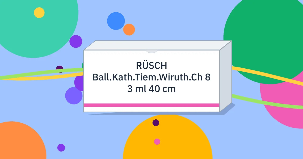 Symbolbild: Packung mit der Aufschrift RÜSCH Ball.Kath.Tiem.Wiruth.Ch 8 3 ml 40 cm (PZN 06187235) – Verfügbarkeit und Bezug in Apotheken in Frankfurt am Main