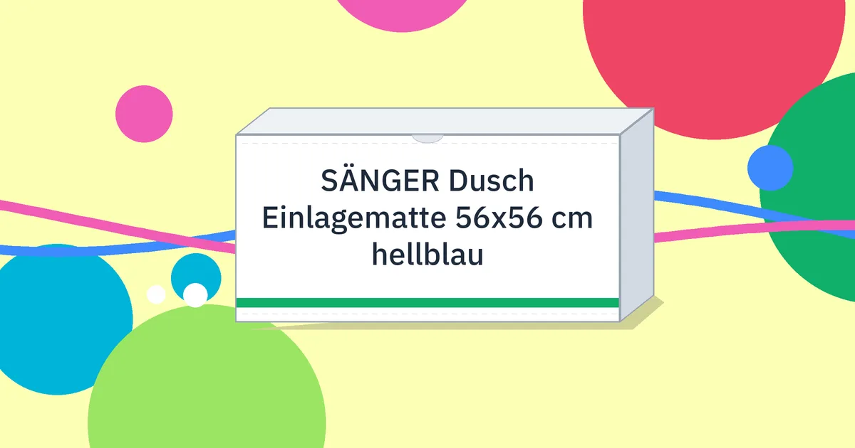 Symbolbild: Packung mit der Aufschrift SÄNGER Dusch Einlagematte 56x56 cm hellblau (PZN 01307054) – Verfügbarkeit und Bezug in Apotheken in Frankfurt am Main
