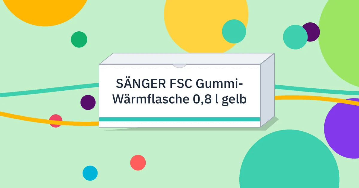 Symbolbild: Packung mit der Aufschrift SÄNGER FSC Gummi-Wärmflasche 0,8 l gelb (PZN 18793372) – Verfügbarkeit und Bezug in Apotheken in Frankfurt am Main