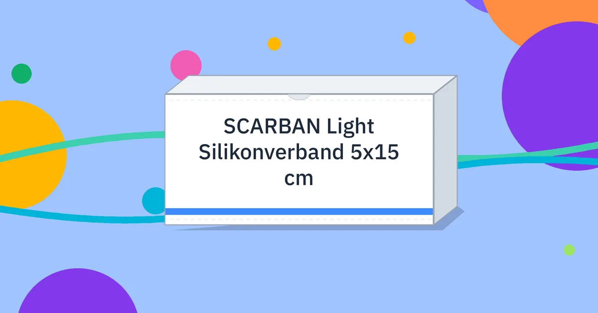 Symbolbild: Packung mit der Aufschrift SCARBAN Light Silikonverband 5x15 cm (PZN 04740308) – Verfügbarkeit und Bezug in Apotheken in Frankfurt am Main