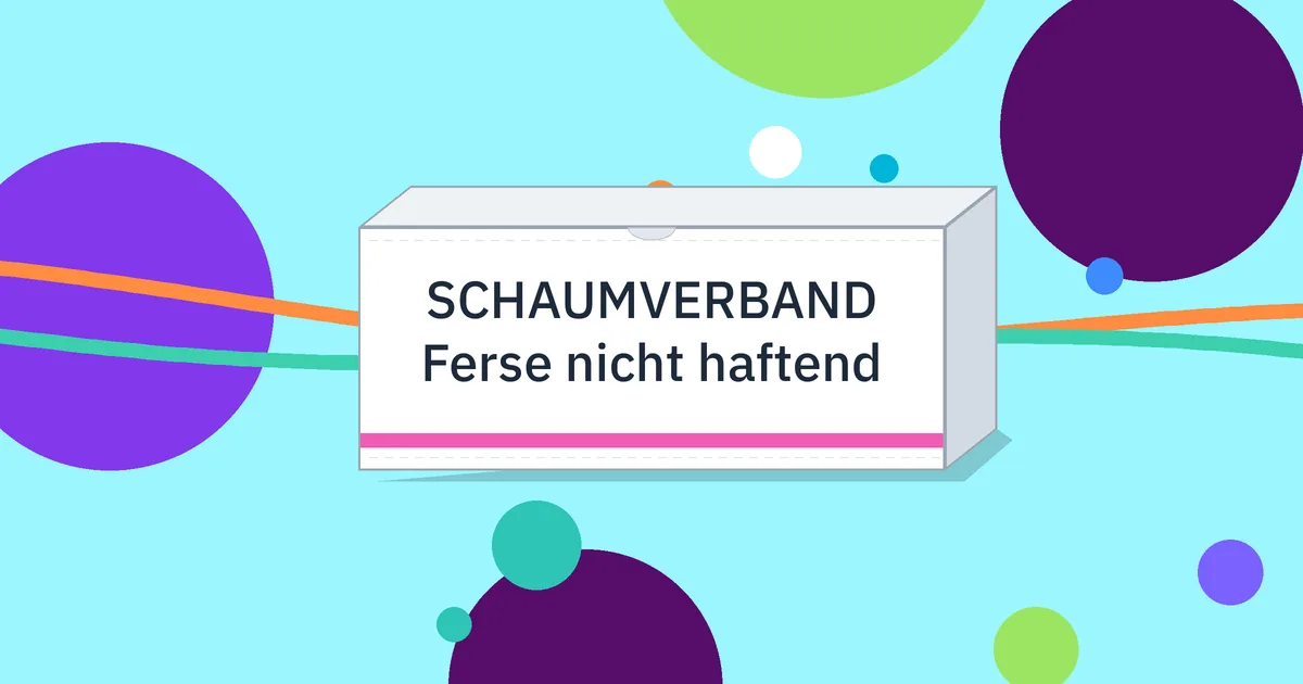 Symbolbild: Packung mit der Aufschrift SCHAUMVERBAND Ferse nicht haftend (PZN 20611409) – Verfügbarkeit und Bezug in Apotheken in Frankfurt am Main