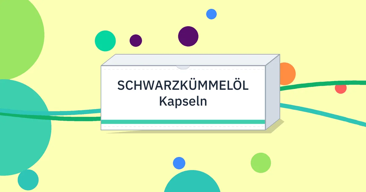 Symbolbild: Packung mit der Aufschrift SCHWARZKÜMMELÖL Kapseln (PZN 07721470) – Verfügbarkeit und Bezug in Apotheken in Frankfurt am Main