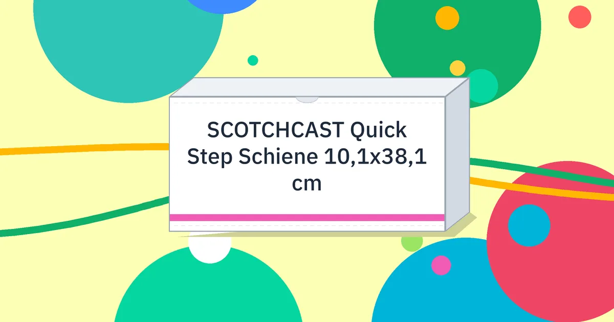 Symbolbild: Packung mit der Aufschrift SCOTCHCAST Quick Step Schiene 10,1x38,1 cm (PZN 17440163) – Verfügbarkeit und Bezug in Apotheken in Frankfurt am Main
